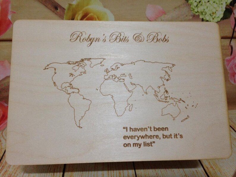 Personalized Wooden Memory Travel Box World Map Box Toy | Etsy