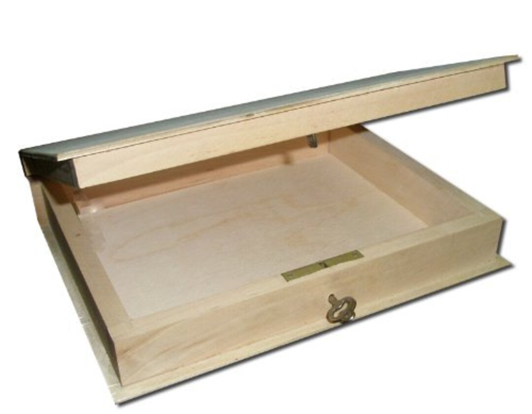 Unpainted Wooden Lockable Box Key Box Secret Box Natural Wooden ...