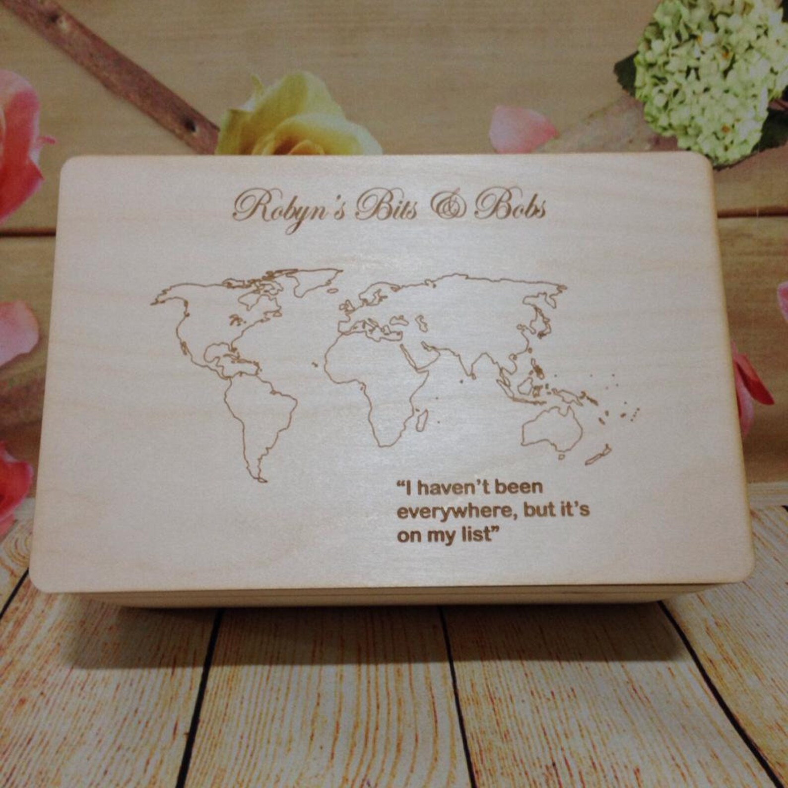 Personalized Wooden Memory Travel Box World Map Box Toy | Etsy