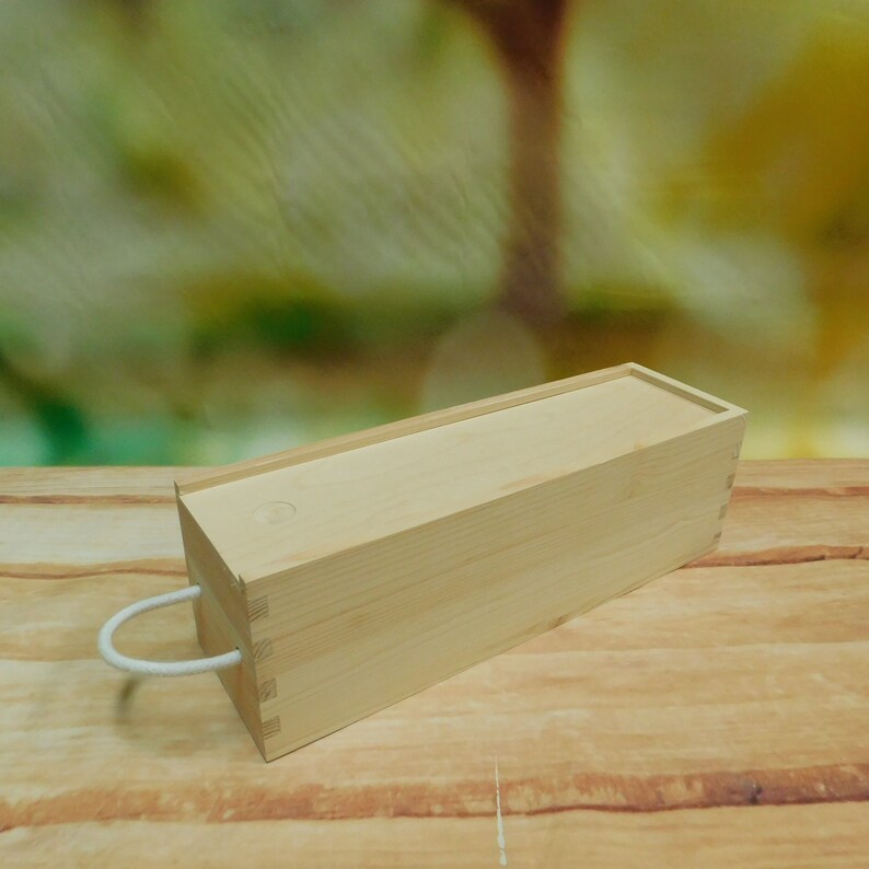 Blank Unpainted Natural Wooden Wine Box With Sliding Lid and | Etsy UK