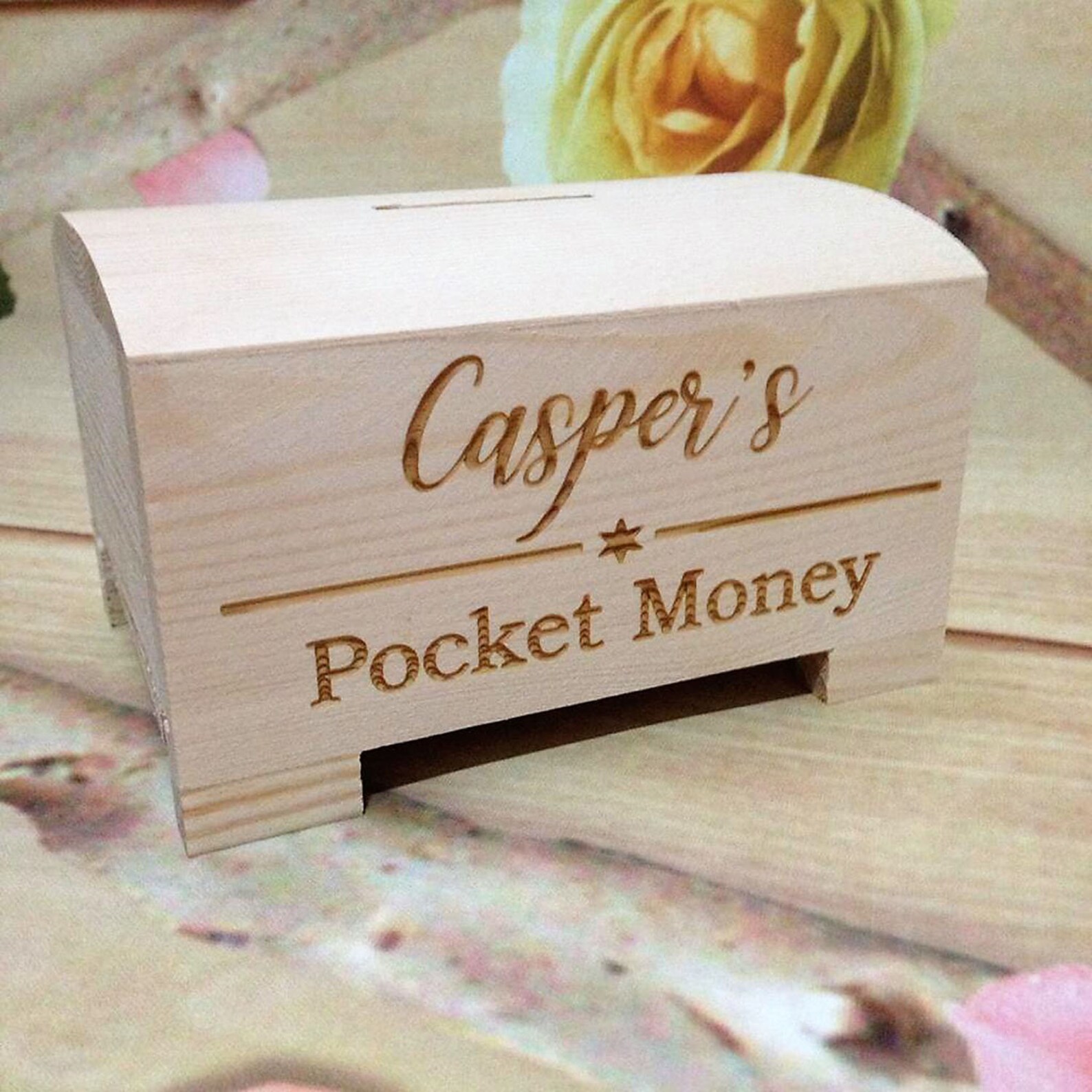 Pocket Money Fund Money Box With Message personalised Wooden - Etsy UK