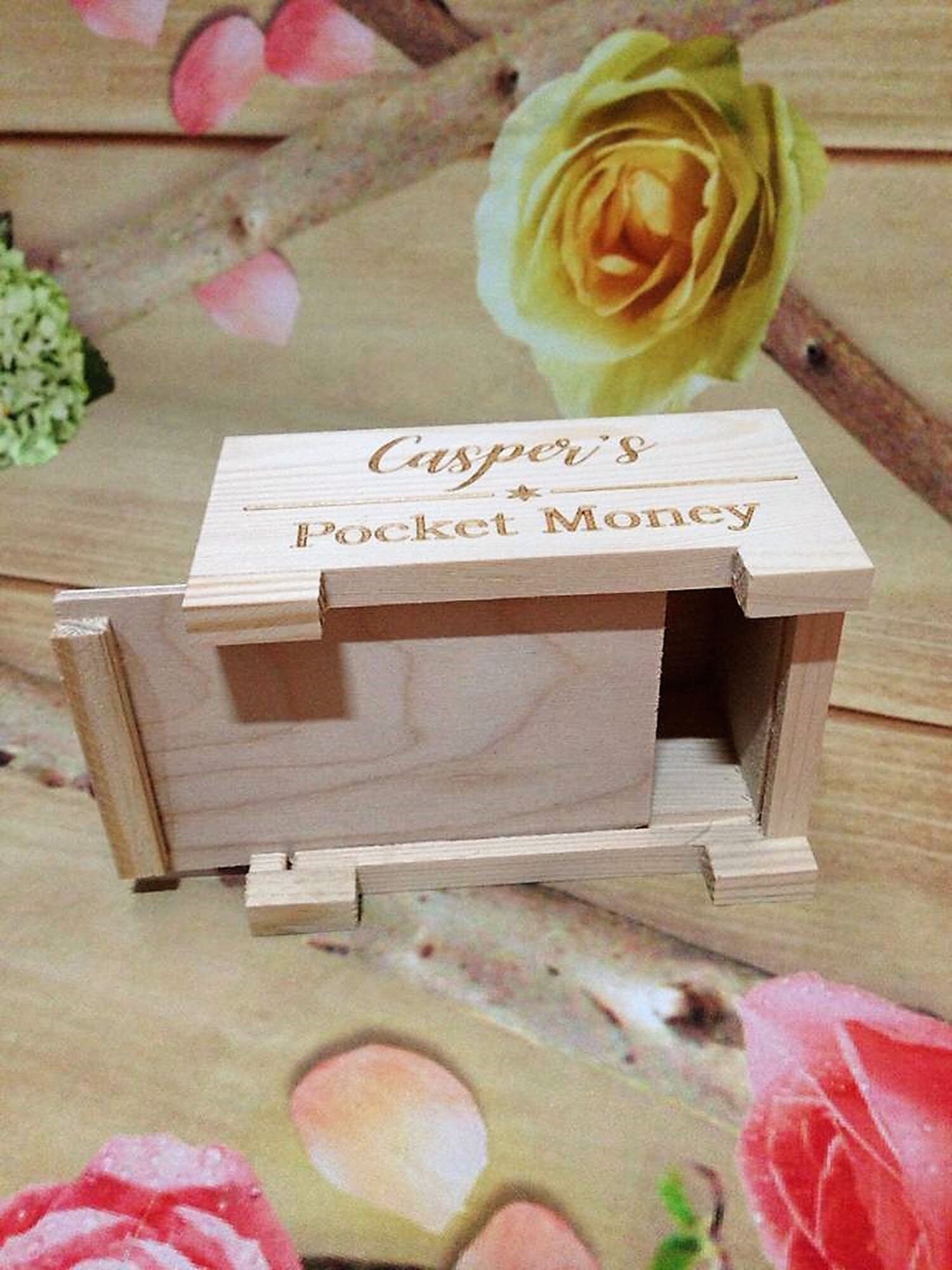 Pocket Money Fund Money Box With Message personalised Wooden - Etsy UK