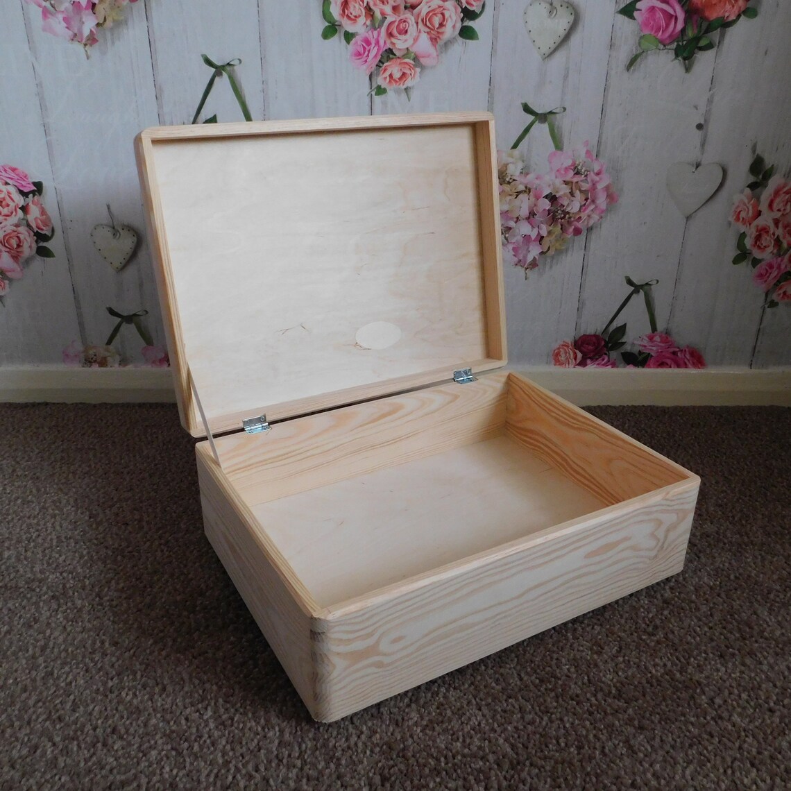 Unpainted Wooden Box Handles or No Handles Storage Box - Etsy UK
