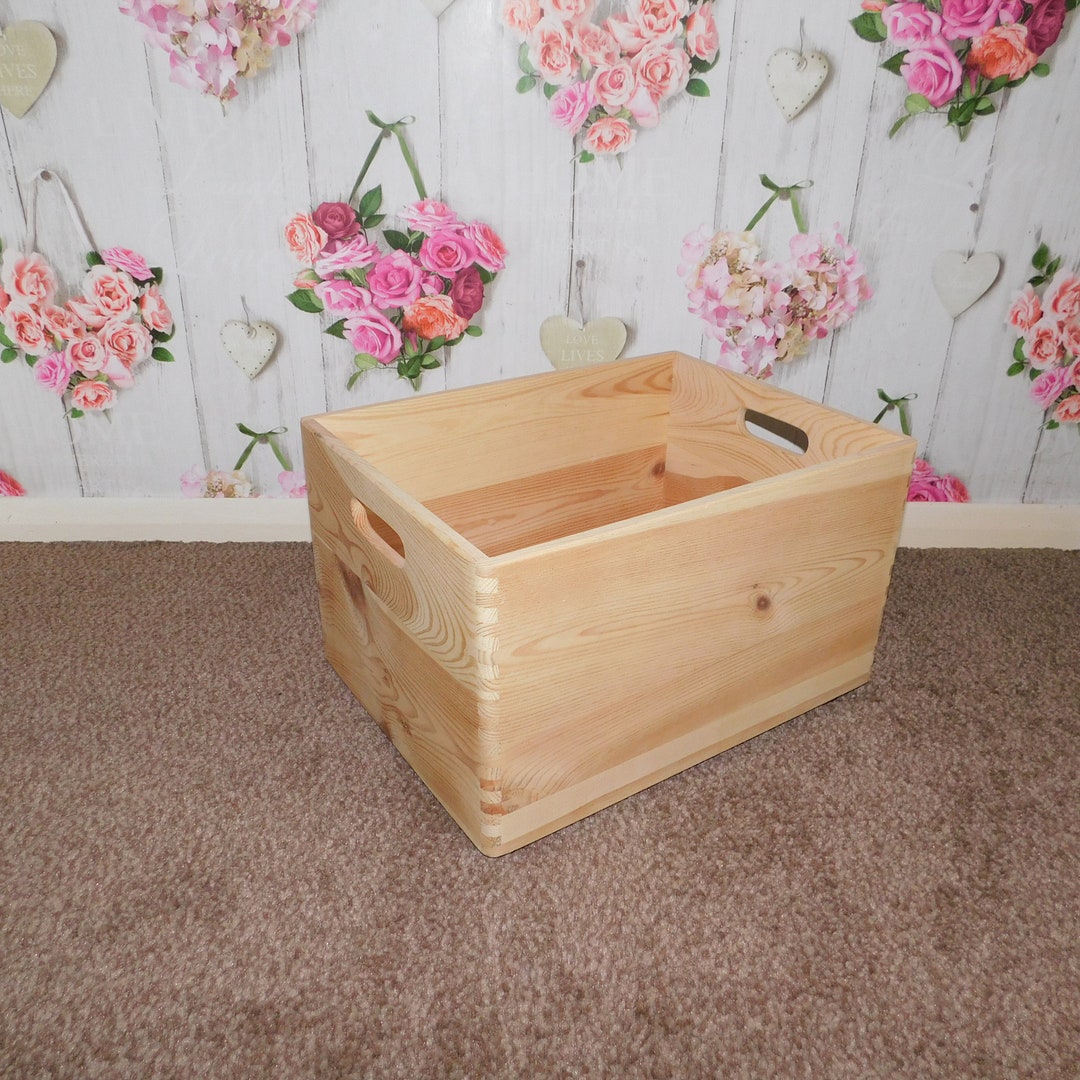 Plain Unpainted Wooden Open Lidless Tool Box DIY Storage Chest Without ...