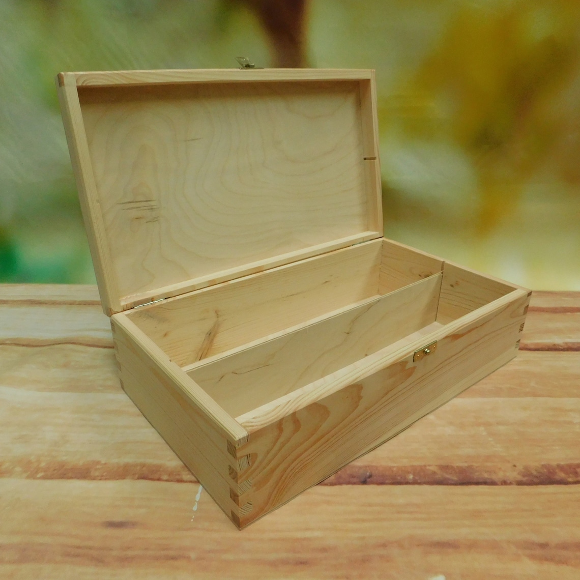 Blank Wooden Box With a Divider for 2 Wine Bottles Unpainted - Etsy