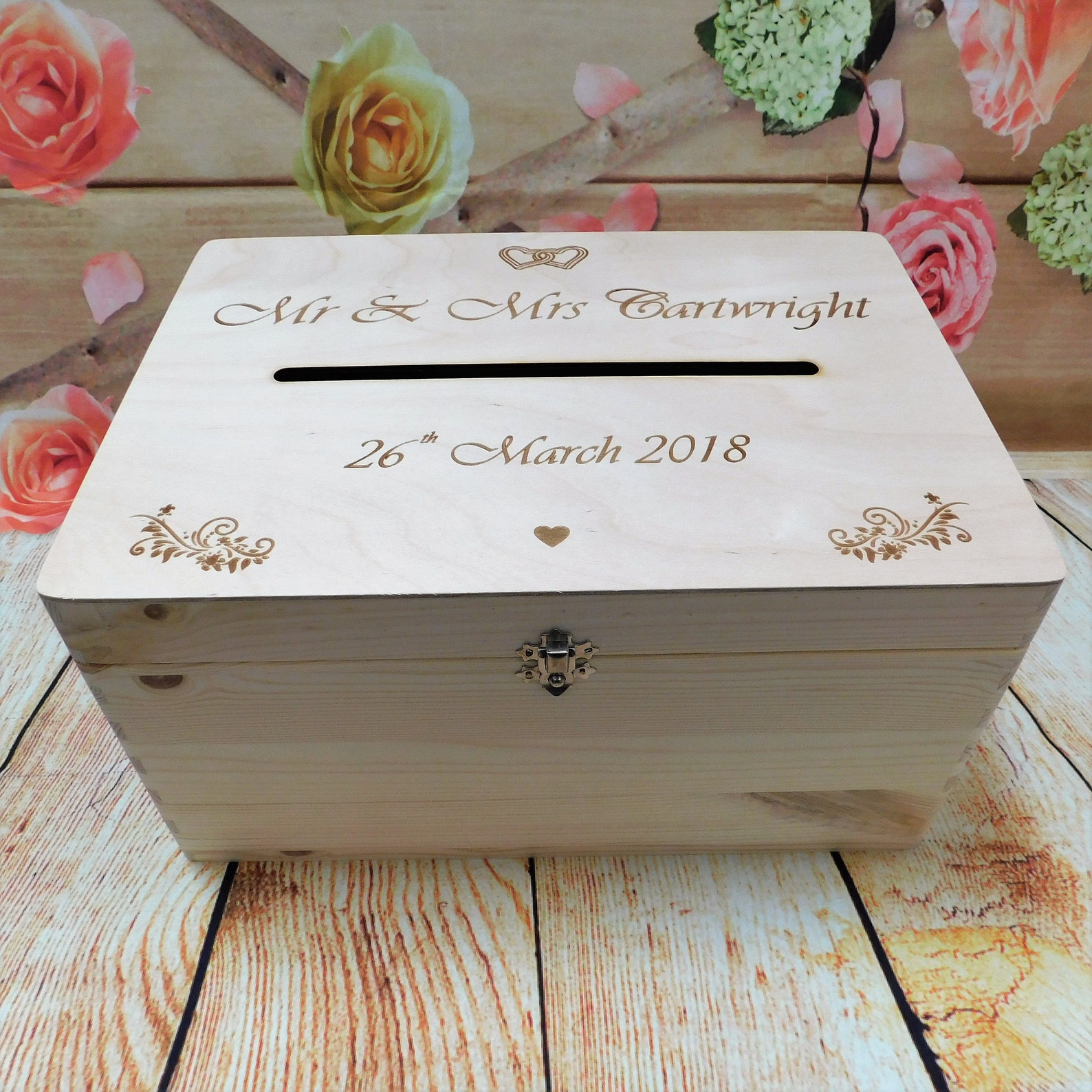Wedding Guests Wish Wooden Post Box With Slot wedding Cards | Etsy