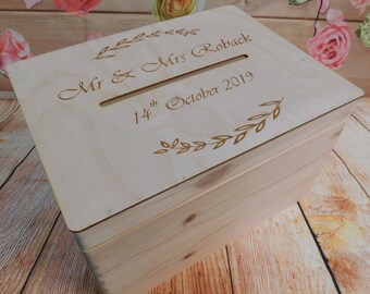 Lockable Wedding Guests Wish Post Box With a Key Wooden With Slot Cards ...
