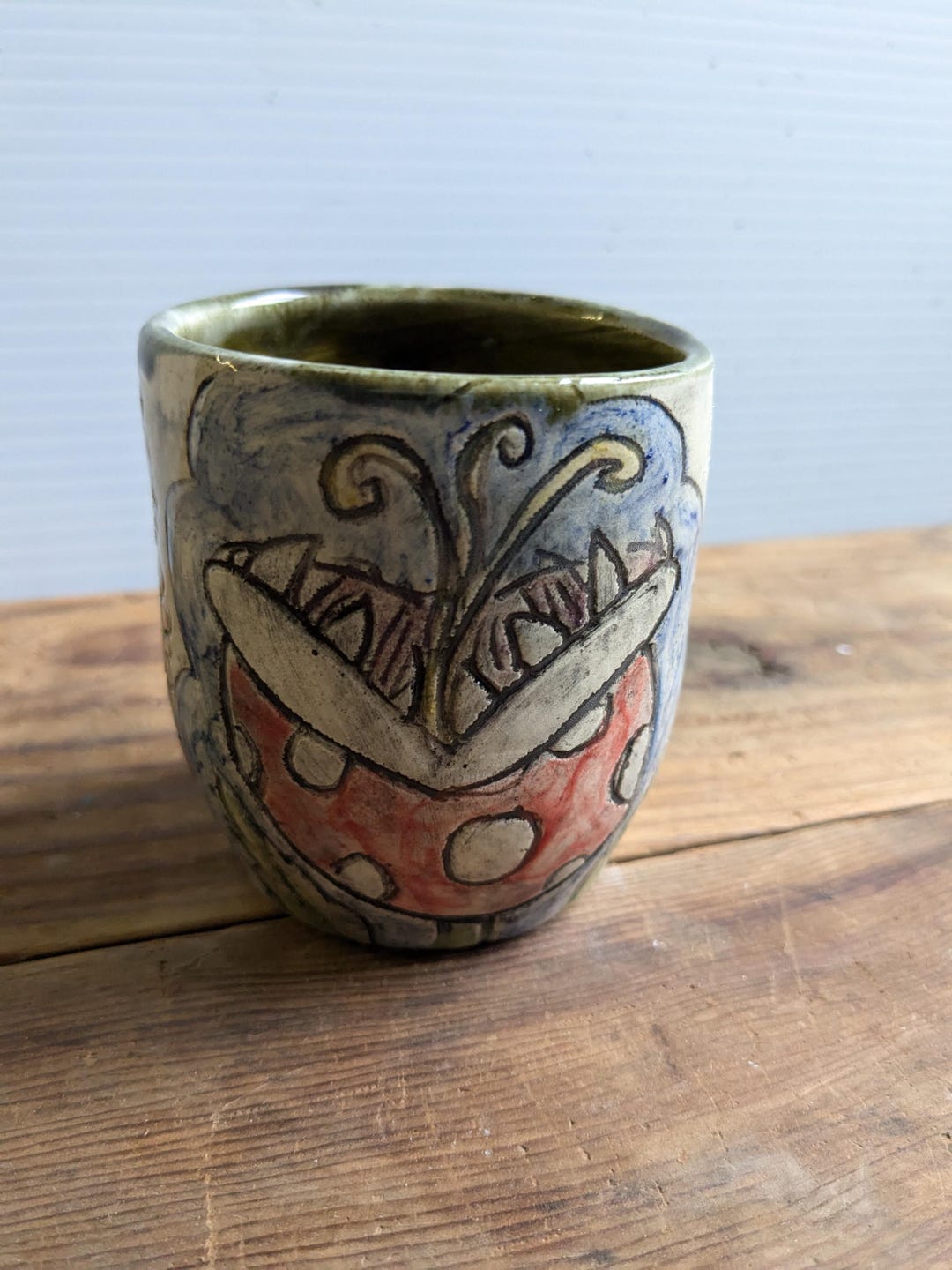 Rainbow Chomp Piranha Plant Ceramic Handmade Cup, Video Game Buddy ...