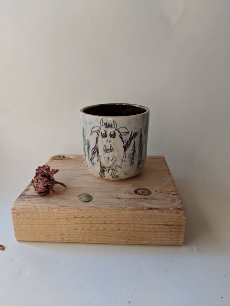 Ceramic Gruffalo Monster Cup handmade woodland buddy whiskey | Etsy