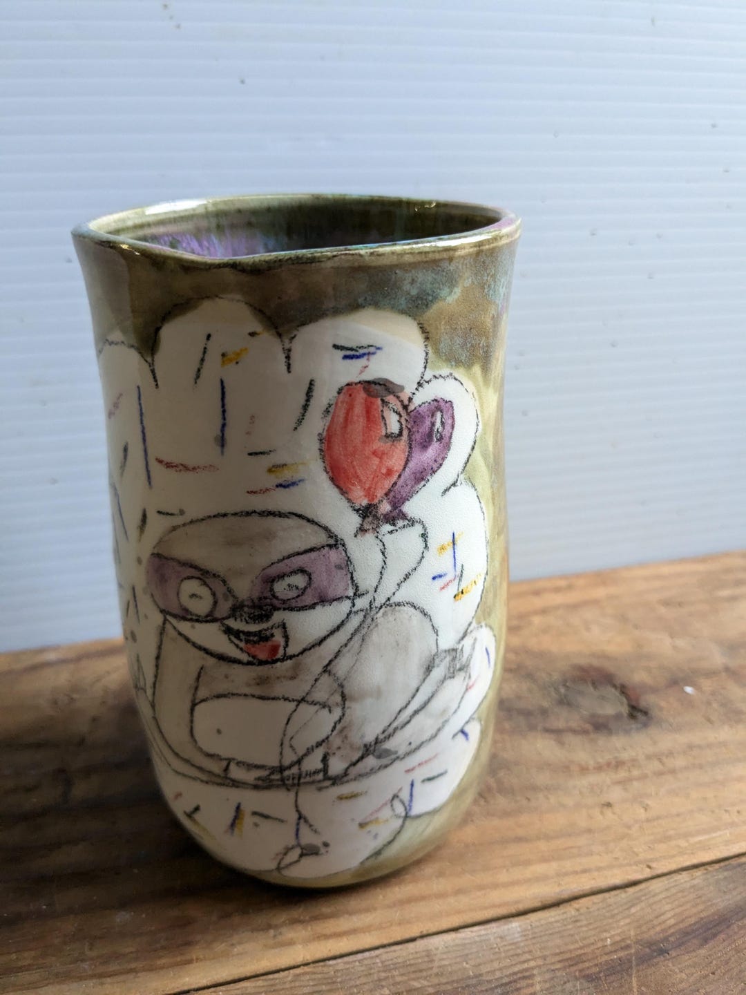 Handmade Sloth Drawing Ceramic Cup, Rustic Pottery Vase, Drinkware - Etsy