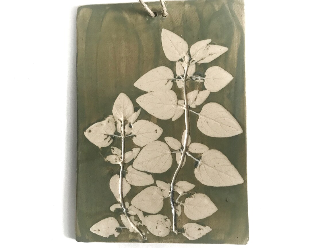 Oregano Herb Ceramic Tile: Botanical Wall Art, Rustic Kitchen Decor - Etsy