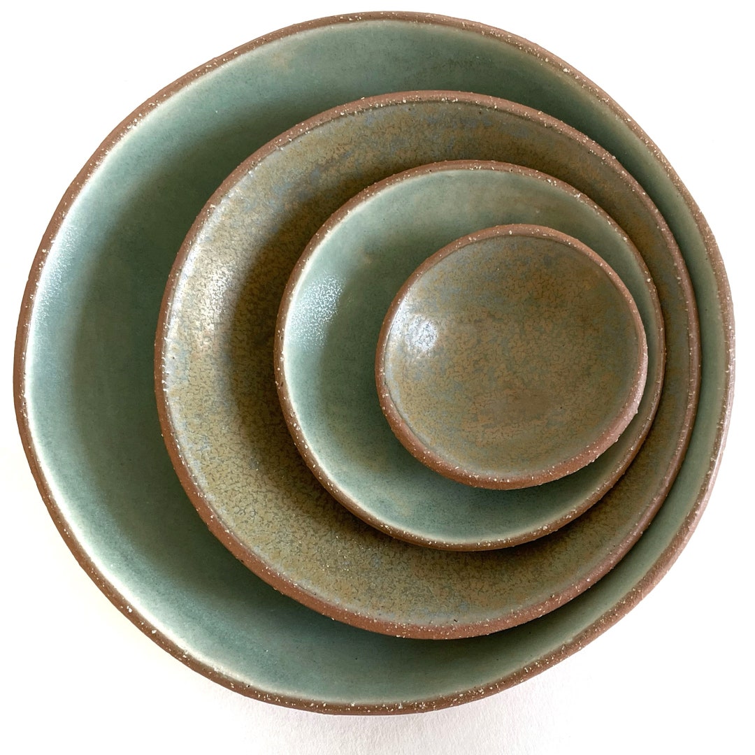 Ceramic Nesting Bowl Set. READY TO SHIP 4 Handcrafted Stoneware Pottery ...