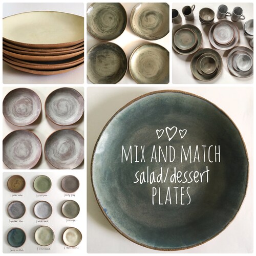 Mix and Match Ceramic Dinnerware Set Handmade Pottery Wedding - Etsy