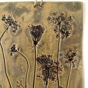 Queen Anne's Lace Ceramic Tile: Botanical Wall Art, Rustic Decor - Etsy