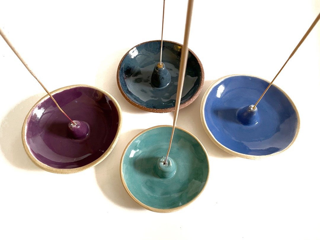 Glossy Ceramic Incense Holder. 2 Sizes. 5 Glaze Colors. Stick Incense ...