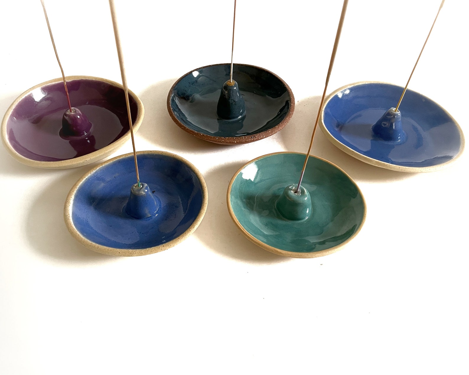 Glossy Ceramic Incense Holder. 2 Sizes. 5 Glaze Colors. Stick - Etsy