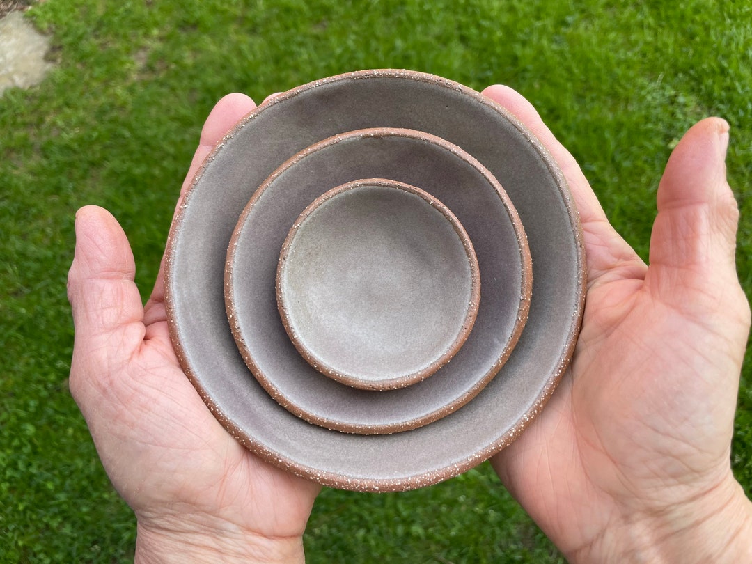 Handmade Ceramic Nesting Bowl Set: READY TO SHIP Matte Glazed Stoneware ...