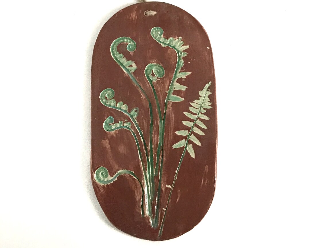 Fern Leaf Pottery Ceramic Tile - Etsy
