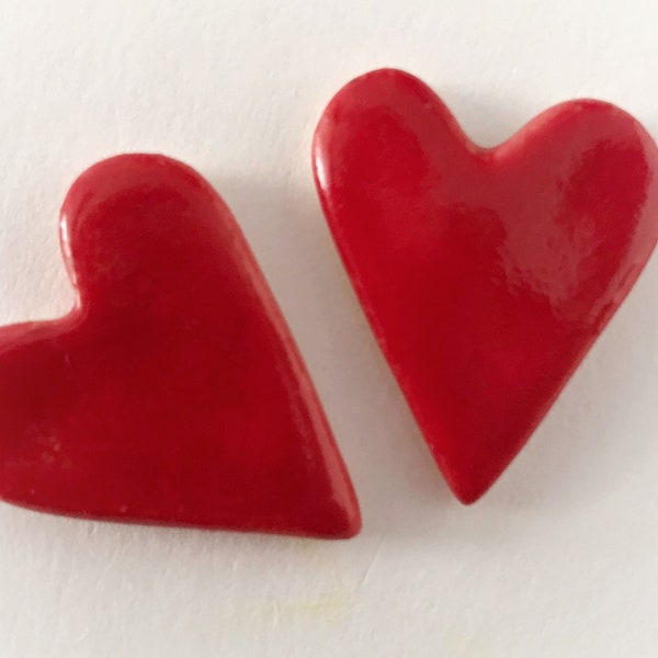 Red Ceramic Heart - Etsy