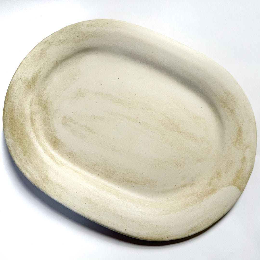 Hand-built Stoneware Oval Platter: Large Pottery Serving Plate - Etsy