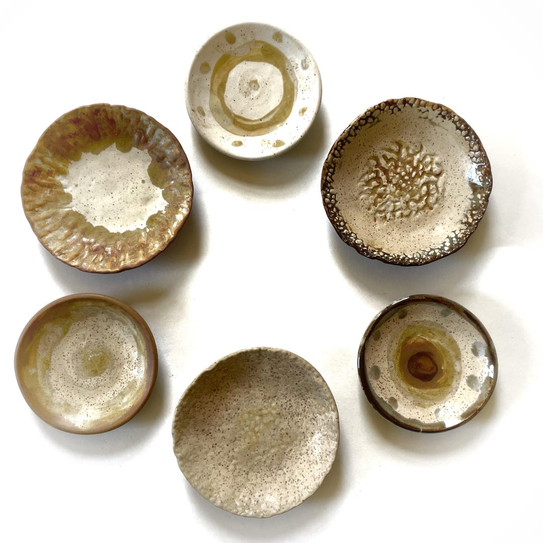 Ceramic Wall Art Sculpture: Set of 6 Earth Tone Plates - Etsy