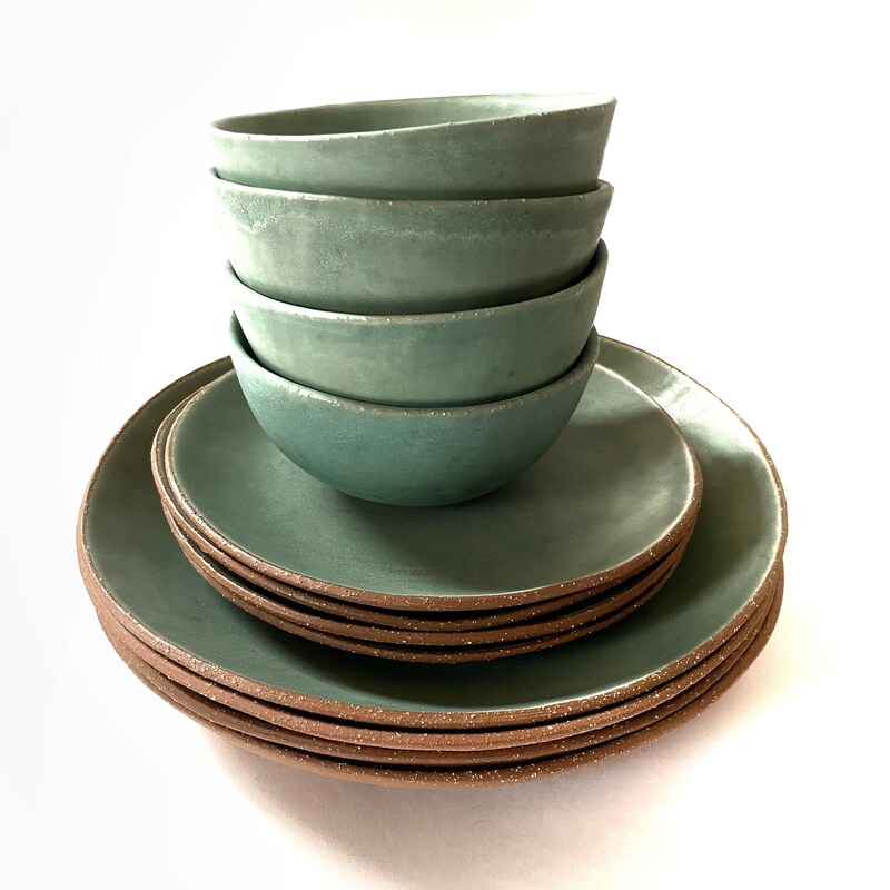 Stoneware Dinnerware Set for 4 - Etsy