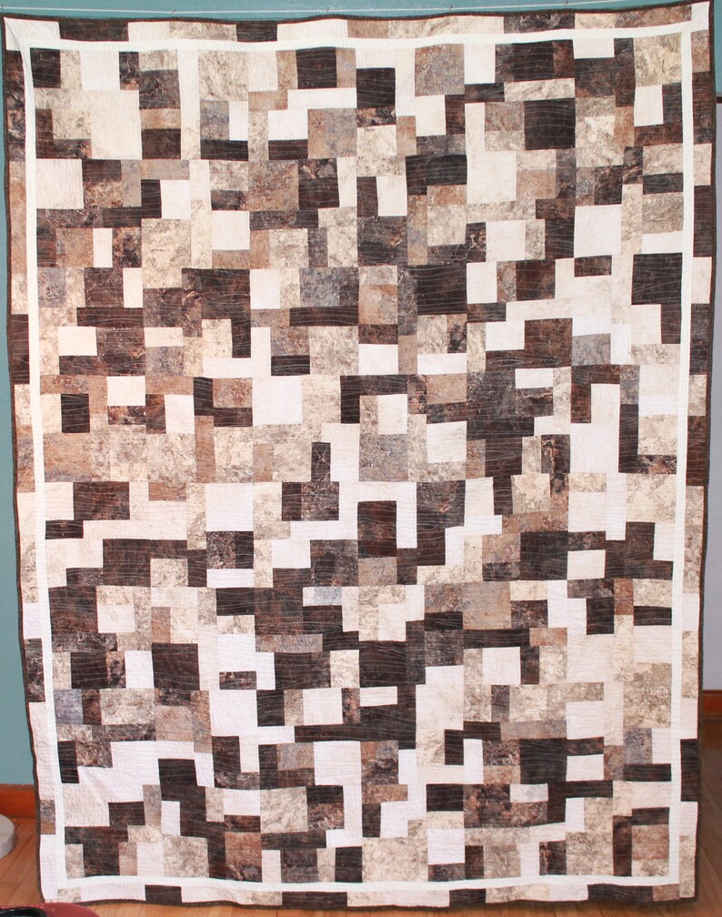 Brown Stonehenge Wood Patchwork Quilt - Queen Size - 67x87 - Etsy