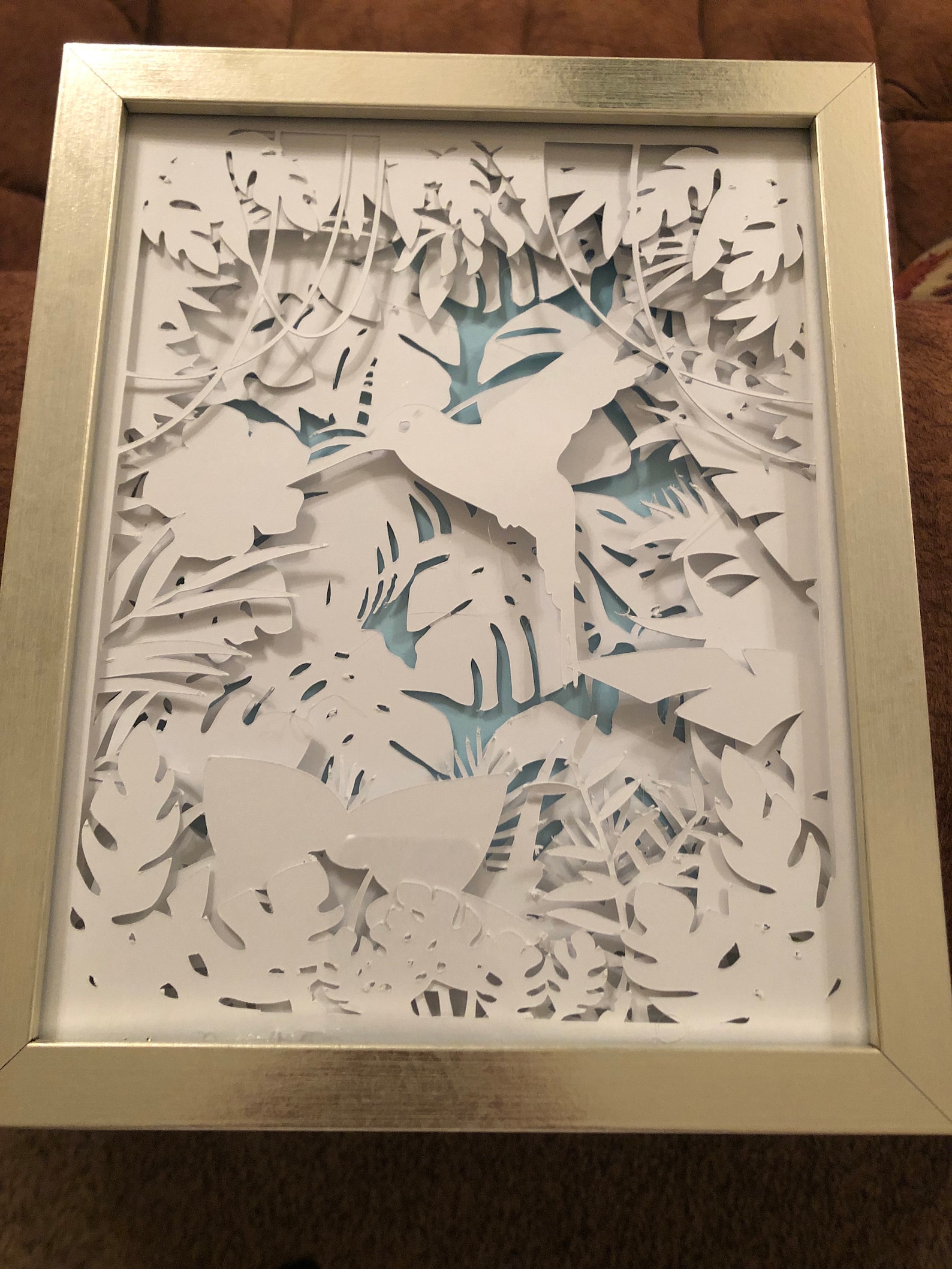 Light up Hummingbird Shadow Box, Illuminated 3D Hummingbird 8x10 Shadow ...