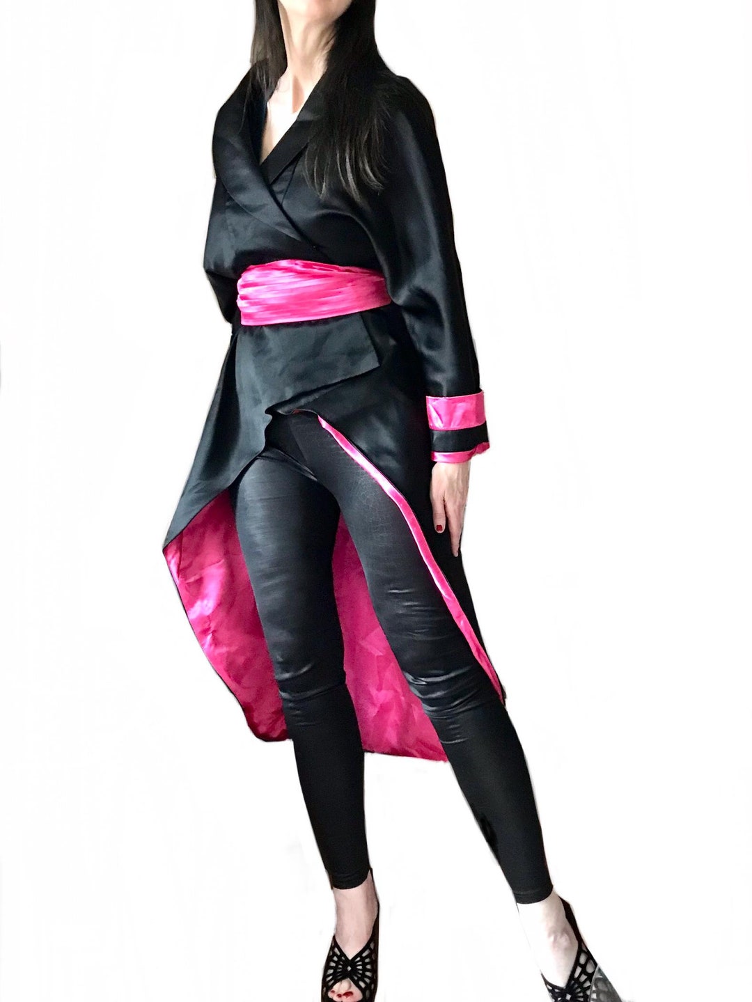 Burlesque Showgirl Vegas Dance Stage Tailcoat Tuxedo Suit / Hot Pink ...