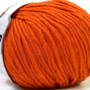 Orange Yarn 100% Wool, Filzy Winter Knit Wool Yarn, Bulky, 1 Skein 100 ...
