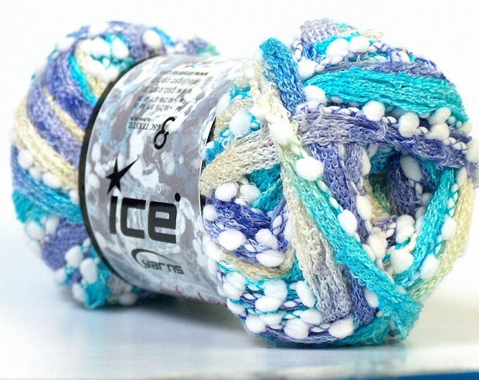 Salsa ICE Ruffle Knit Scarf Yarn Colors Lilac Light Yellow - Etsy