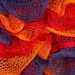 Ballerina ICE Ruffle Scarf Knit Yarn Red Purple Orange 1 - Etsy