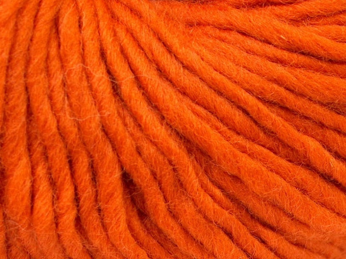 Orange Yarn 100% Wool, Filzy Winter Knit Wool Yarn, Bulky, 1 Skein 100 ...