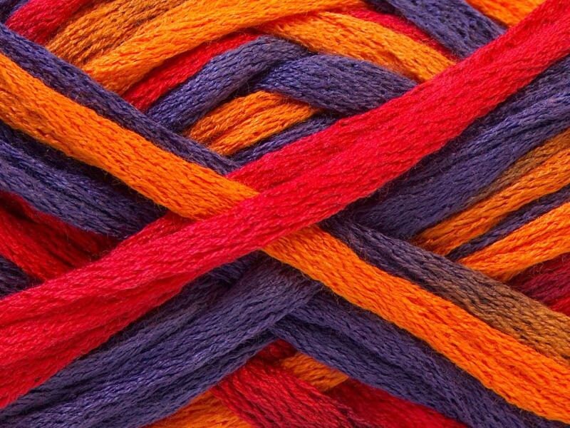 Ballerina ICE Ruffle Scarf Knit Yarn Red Purple Orange 1 - Etsy