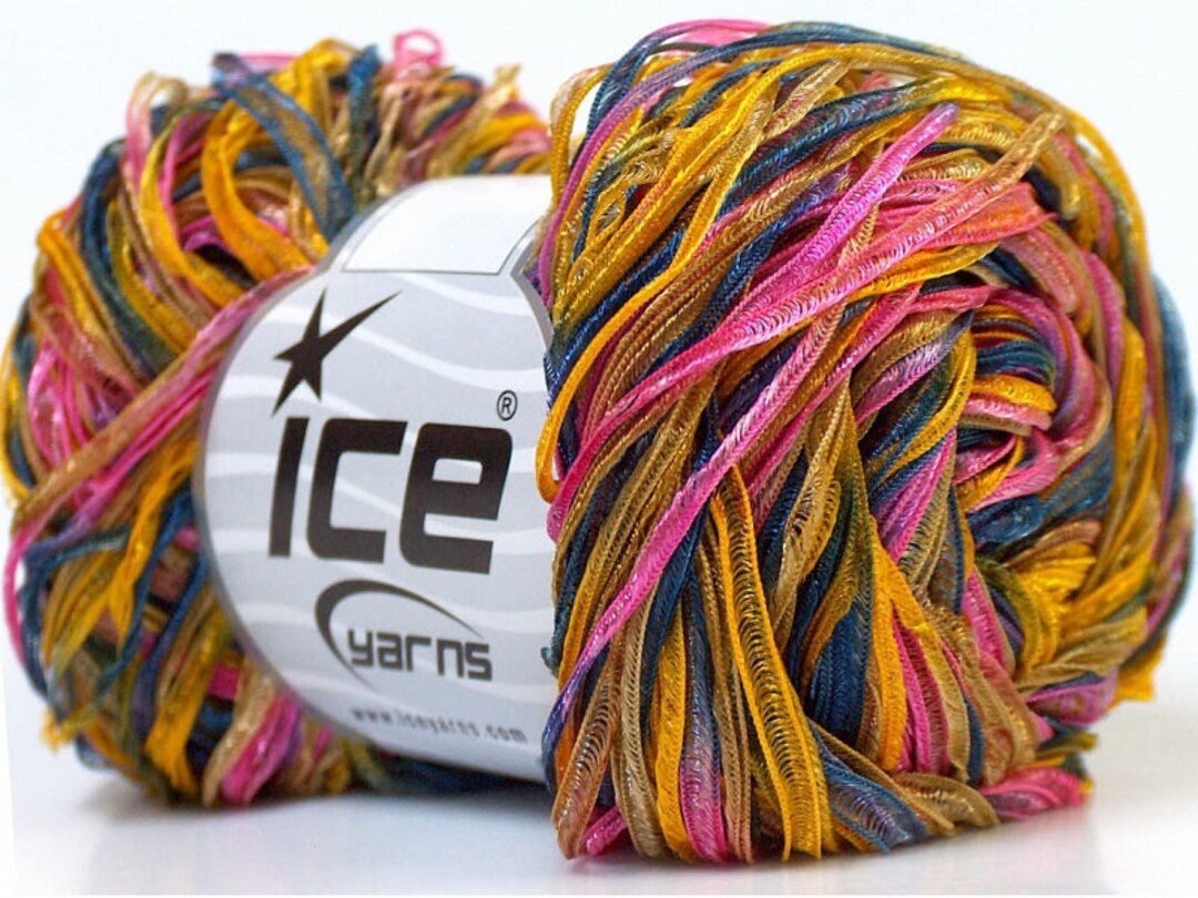 YARN, Knitting Ribbon Yarn, Bari ICE Ribbon Yarn, 1 Skein 50 Gr, Craft ...