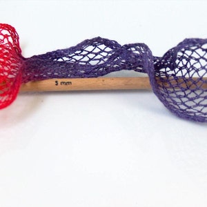 Ballerina ICE Ruffle Scarf Knit Yarn Red, Purple, Orange 1 Skein 100 Gr ...