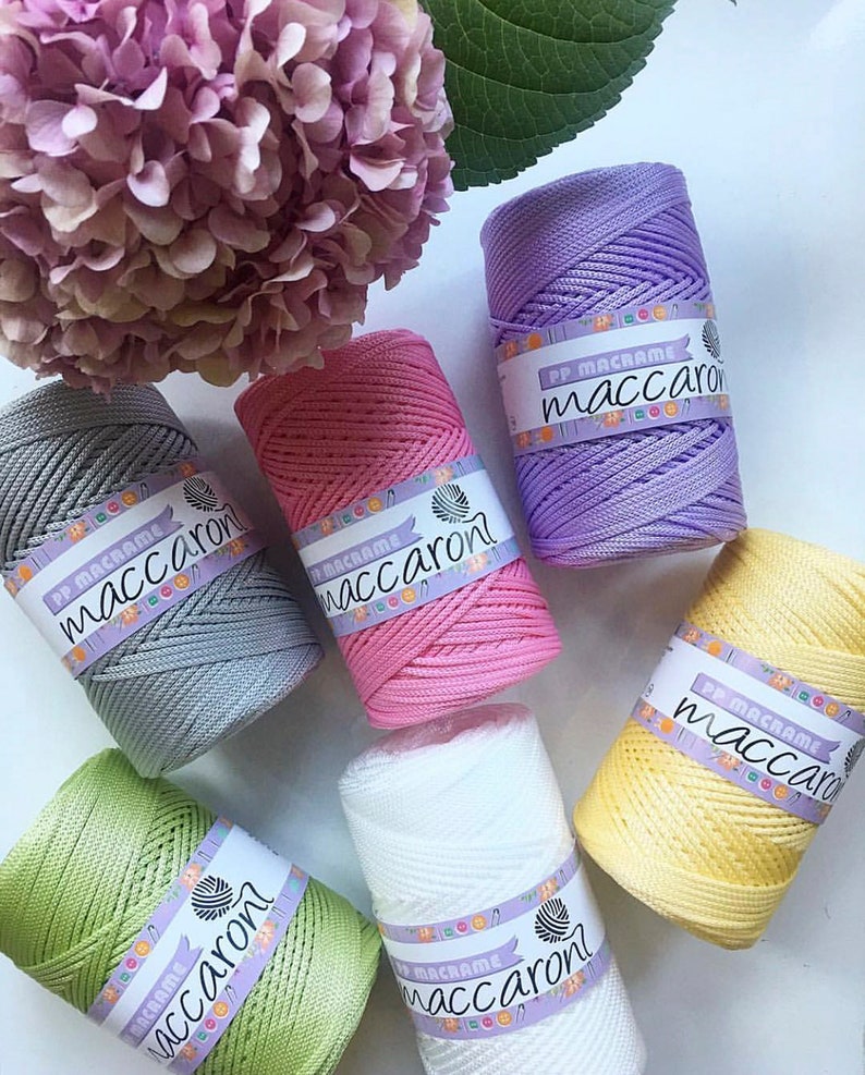 Maccaroni PP Macrame 2 mm Yarn Polyester Cord %100 | Etsy