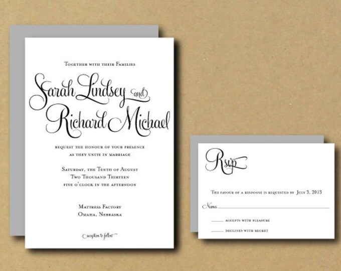 Wedding Invitation Template - DIY Printable Wedding Invitation Download ...