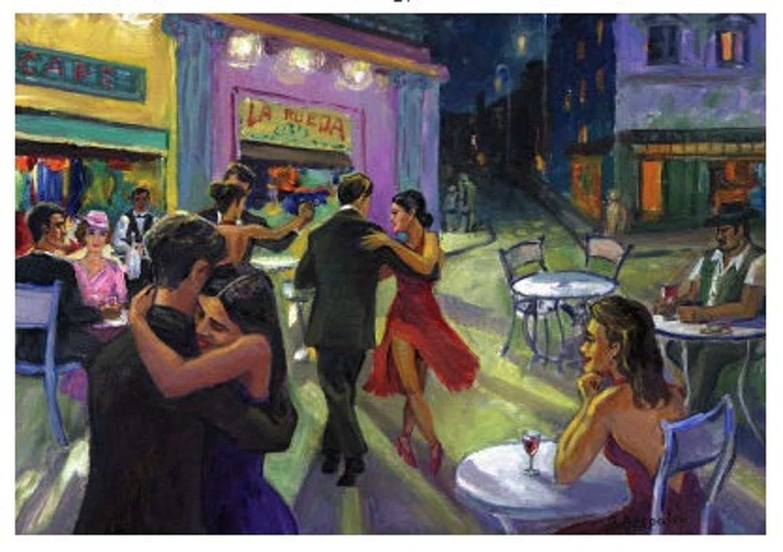 Tango Cafe POSTER or PRINT on CANVAS Art Tango Dancing Couple ...