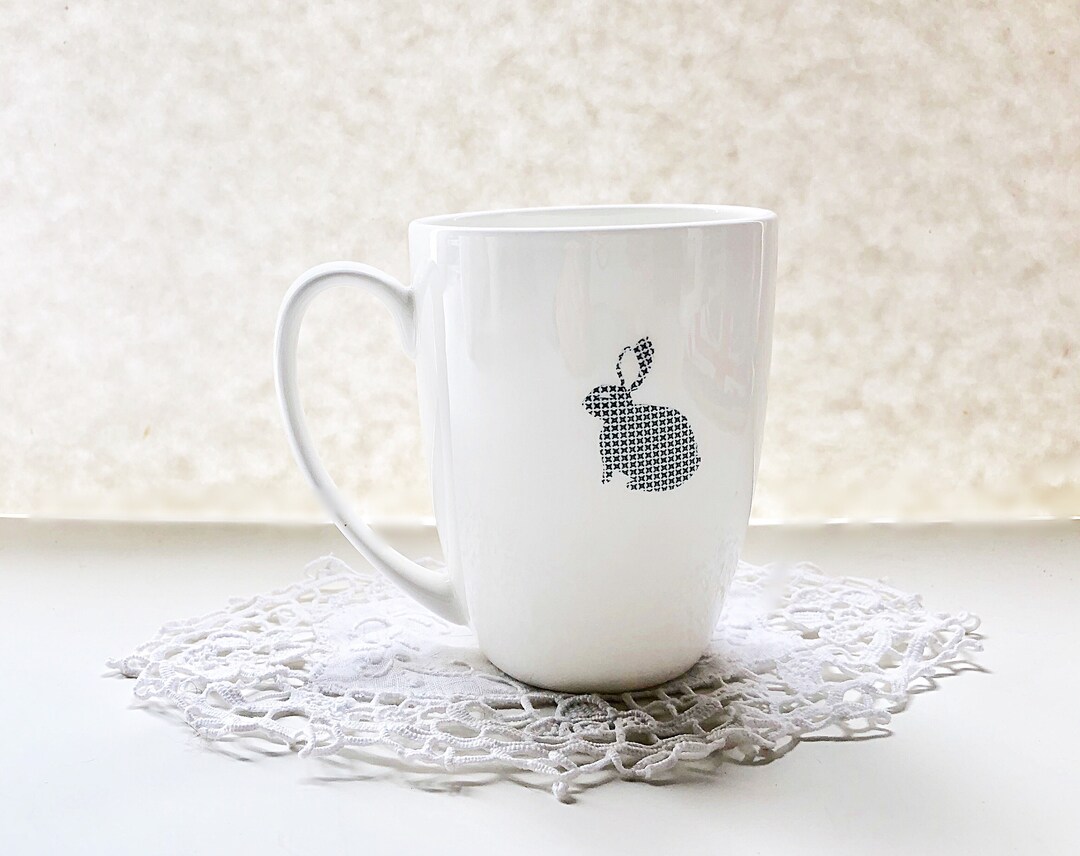 White Rabbit Mug - Porcelain - Etsy