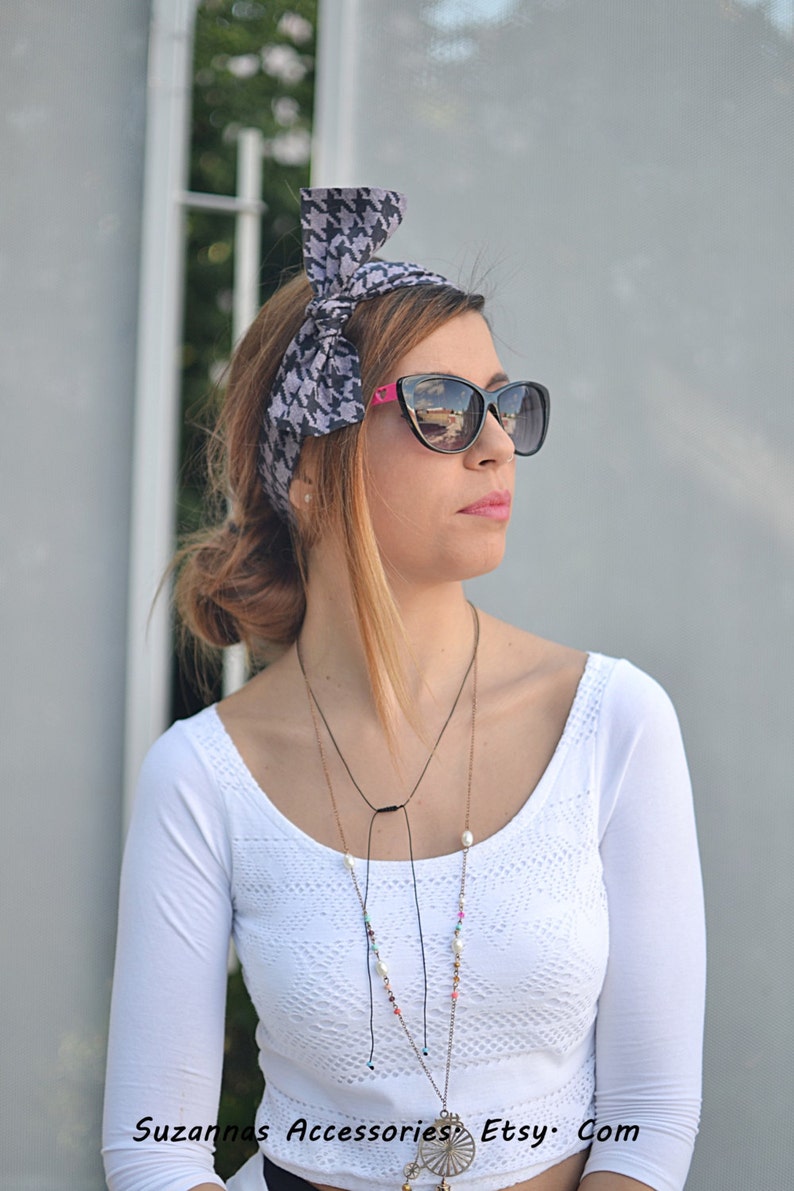 50s Purple Workout Head Scarf for Womens, Purple Headband Adult, Woman ...