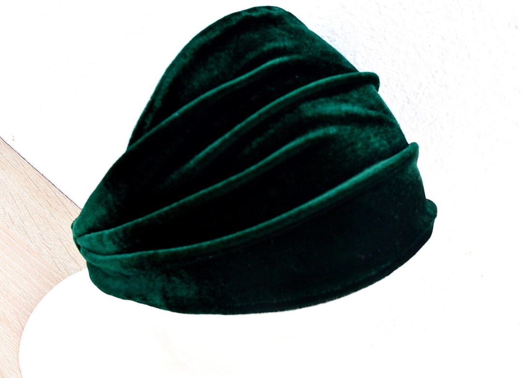 Green Velvet Turban, Yoga Turbands, Boho Turban, Green Turbans, Velvet ...