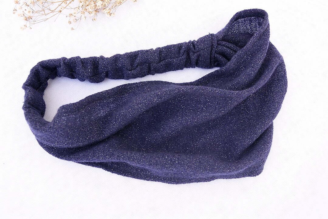 Knitted Turban Blue Turbans Running Turban Yoga Turbands Navy