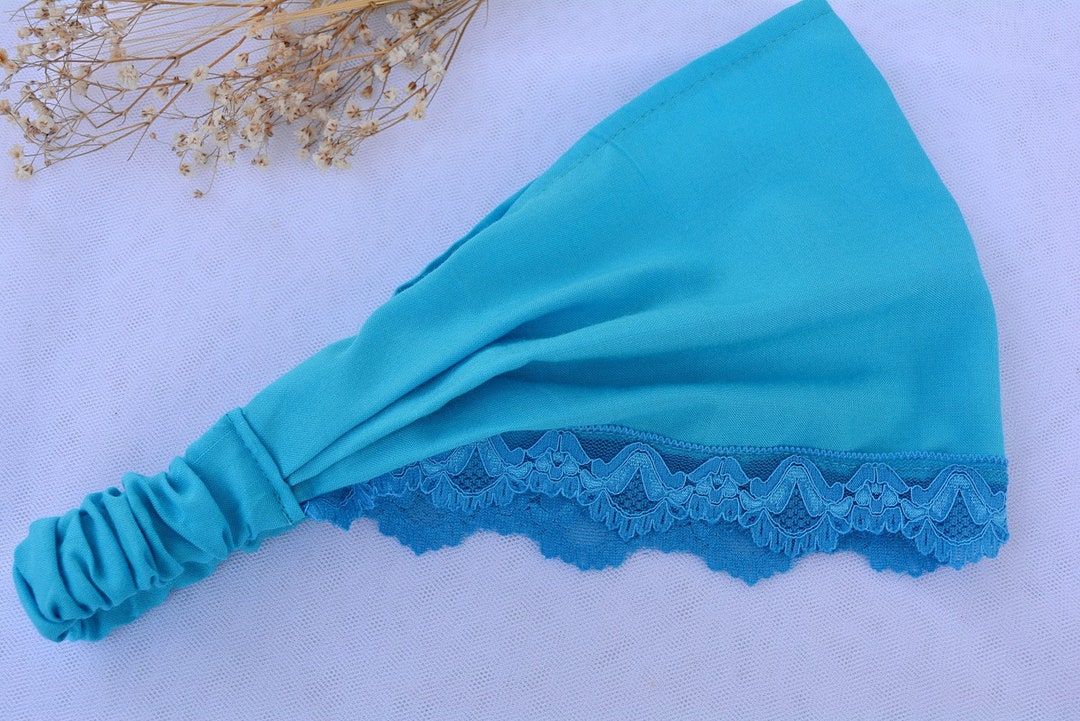 Turquoise Turban, Lace Turbans, Running Turban, Yoga Turband, Blue ...