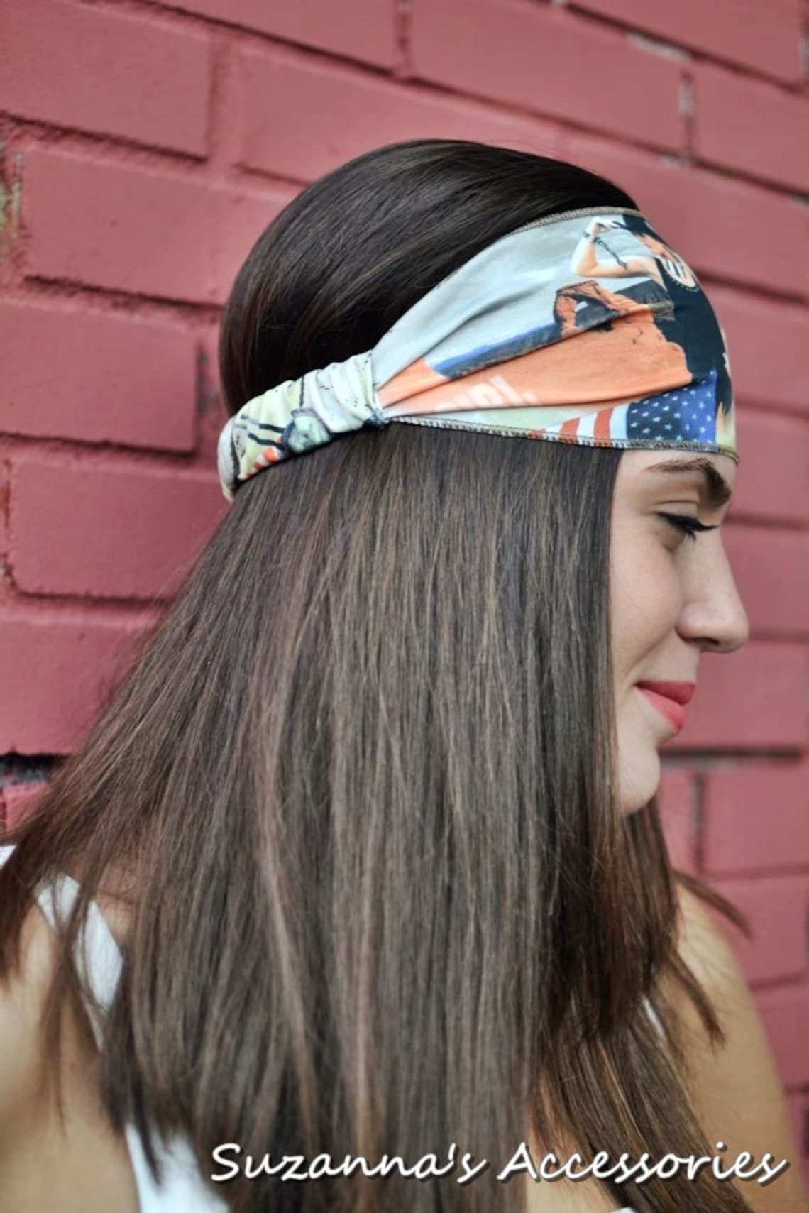 Elastic Jersey Headband USA Turban Bandana Elastic Fitness | Etsy