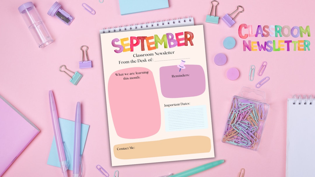 Classroom Newsletter Template, Editable in Canva and Google Slides ...