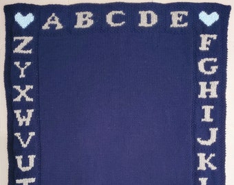 Alphabet Blanket, Baby Blanket, ABC Knit, Knitting Pattern ...