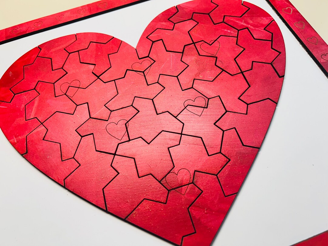 Magnetic Heart Puzzle Wall Art Comprised of Aperiodic Lasercut Einstein ...
