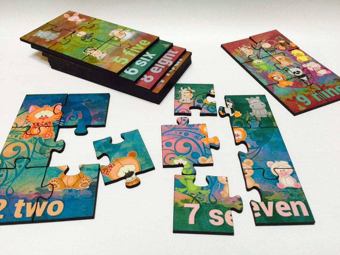 Kids Numbers 1-10 Animal Puzzle Learning Numbers - Etsy