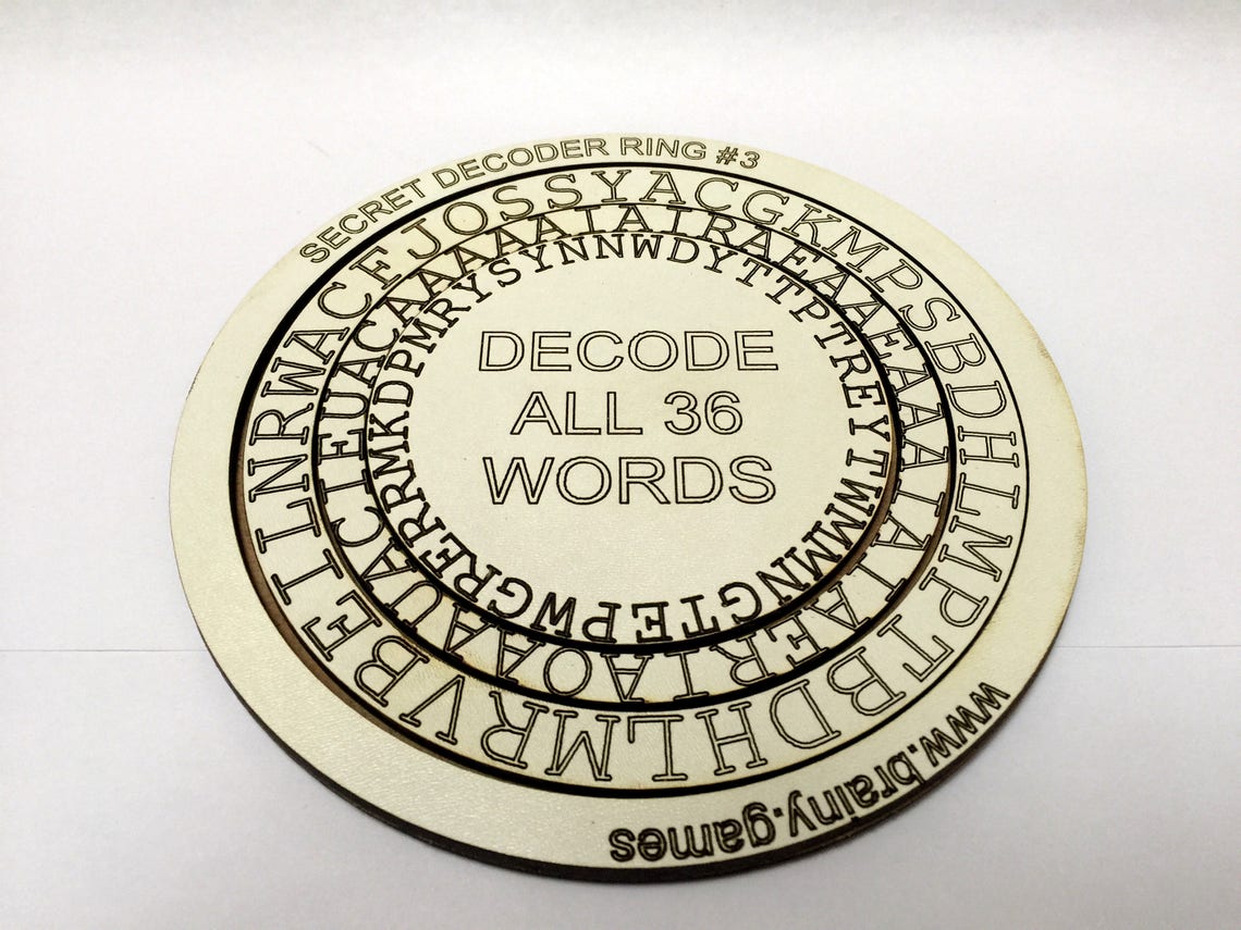 Secret Decoder Rings Tactile Laser-cut Literacy Games | Etsy